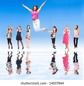 Team Jumping Stock Photo 14037844 | Shutterstock