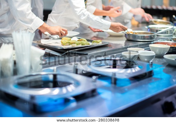 Team Restaurant Chef Helping Each Other Stock Photo (Edit Now) 280338698
