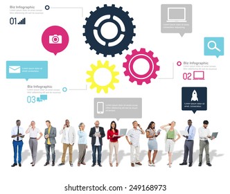 Team Teamwork Cog Functionality Technology Business Stock Photo ...