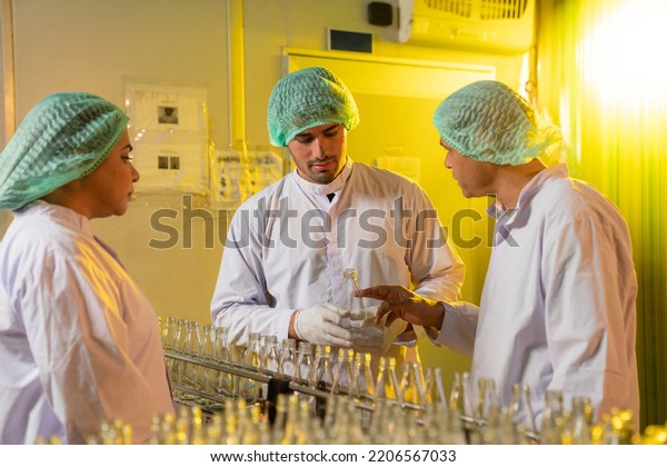 Team Worker Quality Control Fruit Drink Stock Photo 2206567033 ...