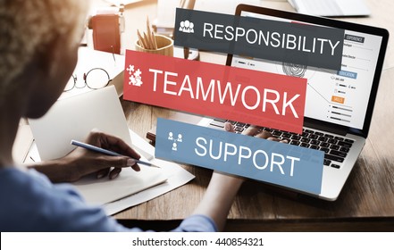 Teamwork Togetherness Unity Support Responsibility Concept Stock Photo ...