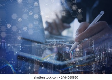 Tech Future Internet Technology Iot Internet Stock Photo 1464060950 ...