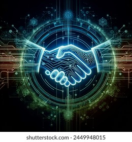 Hand Shaking Left Side Hand Digital AI-generated image 2472319027 ...