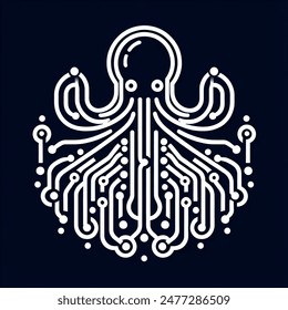Technical Data Octopus Logo Outline Only AI-generated image 2477285575 ...