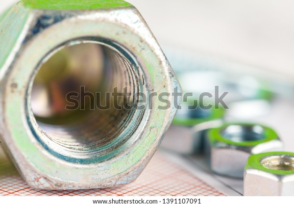 Technical Drawings Bolt Nut Engineering Technology Stock Photo ...