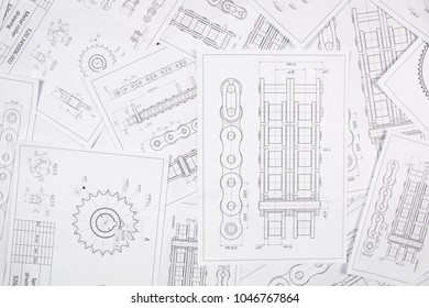 Technical Engineering Drawing Background Stock Photo 1046767864 ...