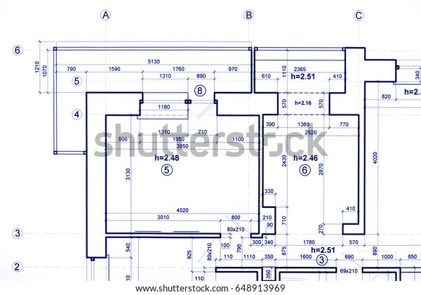 Technical Graphical Project Plan Architectural Background Stock Photo ...