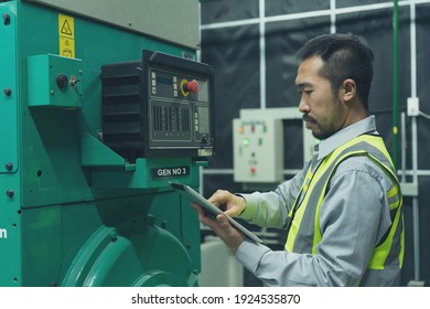 Technician Preventive Maintenance Checking Generator Power Stock Photo ...