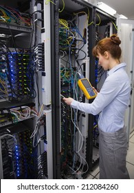 Telecom Engineer Adjusting Reflectometer On Telecom Stock Photo (Edit ...