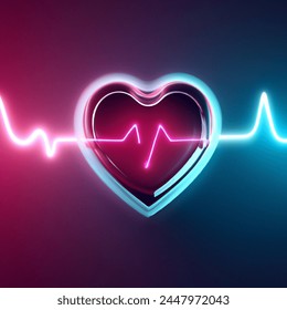 Techno Theme Simple 3d Heart Glass AI-generated image 2447963787 ...