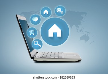 Home Magnifying Glass Technology And Advertisement Concept PPT template ...