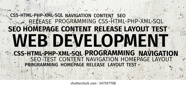 Technology Concept Web Development Word Cloud Stock Photo 547597708 ...