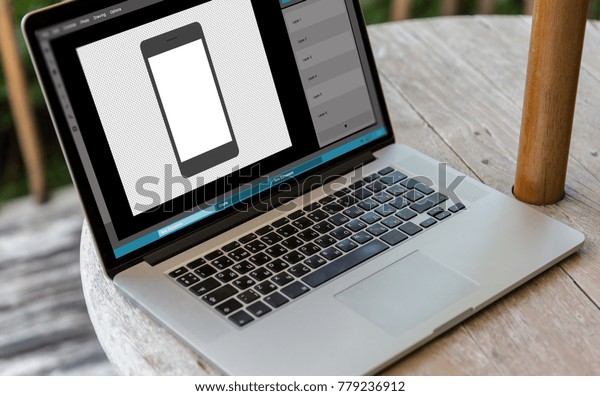 Technology Design Concept Laptop Computer Smartphone Stock Photo ...