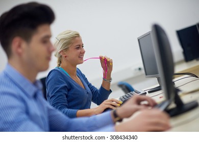 Technology Students Group Computer Lab Classroom Stock Photo (Edit Now ...