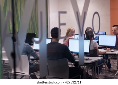 Technology Students Group Computer Lab School Stock Photo 429532711 ...