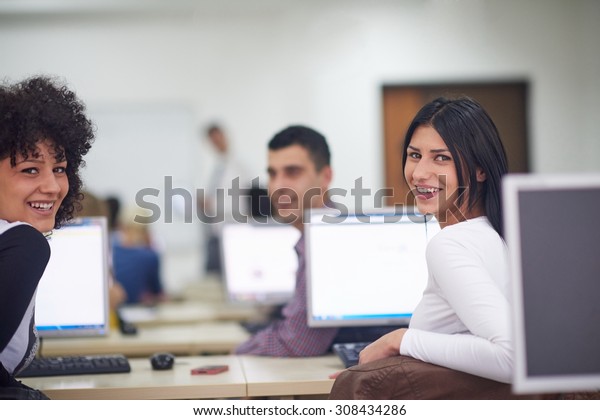 Technology Students Group Computer Lab Classroom Stock Photo 308434286 ...