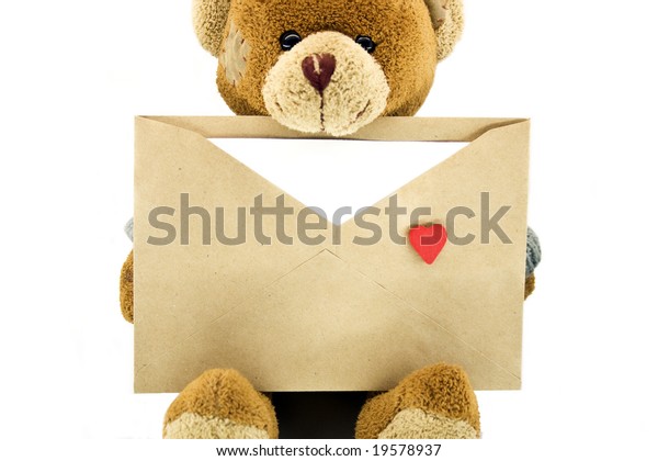 Teddy Bear Envelope Stock Photo (Edit Now) 19578937