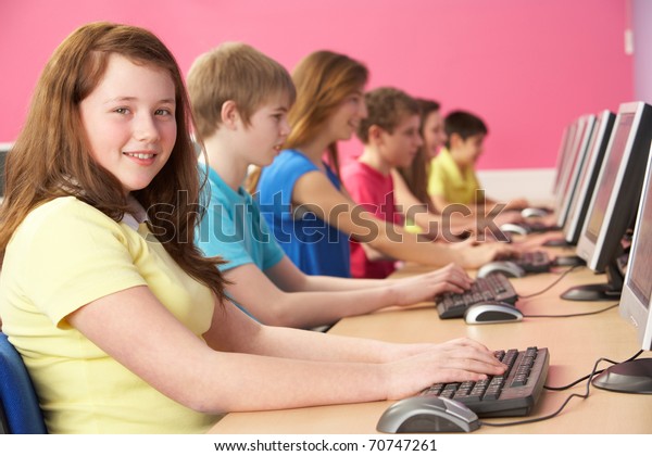Teenage Students Class Using Computers Classroom Stock Photo (Edit Now ...