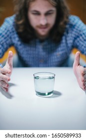 Telekinesis Young Man Trying Develop Telekinetic Stock Photo 1650589933 ...