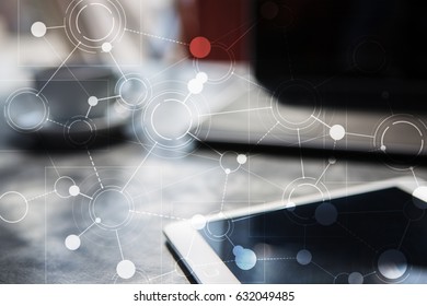 Template Text Virtual Screen Background Icons Stock Photo 632049485 ...