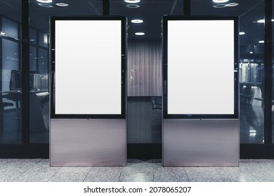 Template Two Empty White Vertical Banners Stock Photo 2078065207 ...