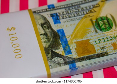 Ten Thousand Dollars Stack Hundreds On Stock Photo 1174800706 ...