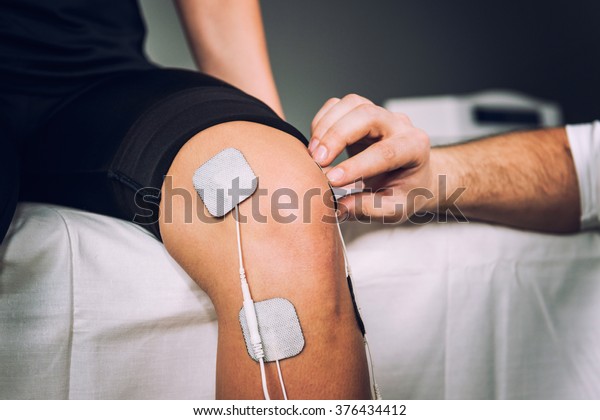 Tens Electrodes Positioned Knee Pain Treatment Stock Photo (Edit Now ...