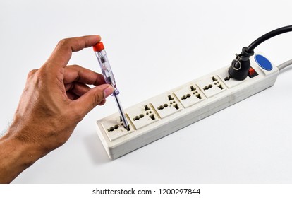 Test Check Electric Current Socket Port Stock Photo 1200297844 ...