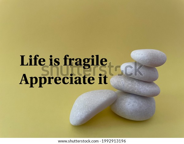 Text Life Fragile Appreciate Stack White Stock Photo 1992913196 ...