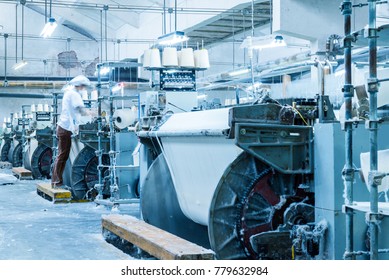 Textile Mill Workshop Interior Working Female Stock Photo 779632984 ...