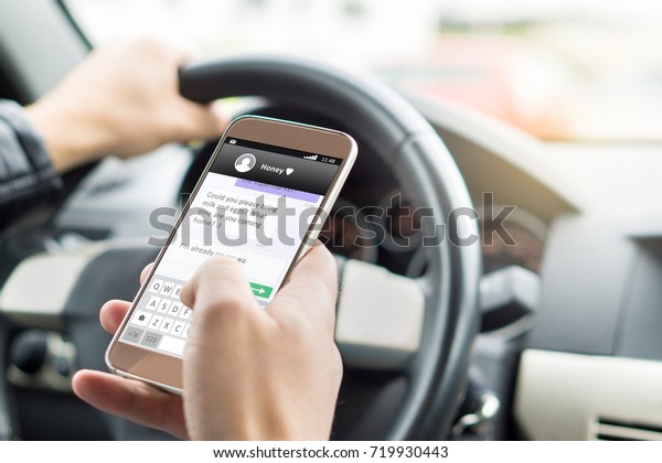 Texting While Driving Car Irresponsible Man Stock Photo (Edit Now ... Texting While Driving Car Irresponsible Man Stock Photo (Edit Now ...