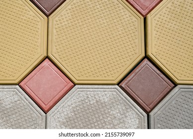 Texture Different Colored Patterned Paving Slabs Stock Photo 2155739097 ...