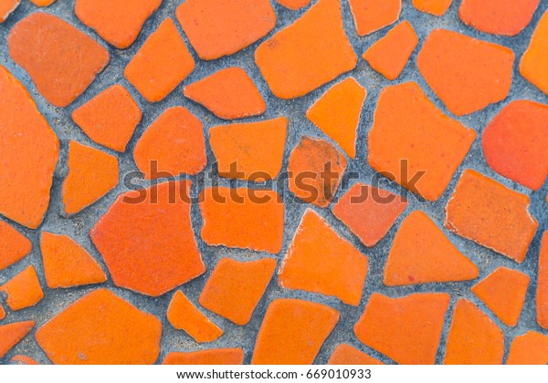 Texture Orange Tile Floor On Cement Stockfotó 669010933 | Shutterstock