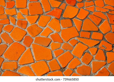 Texture Orange Tile Floor On Cement Stockfotó 669010933 | Shutterstock