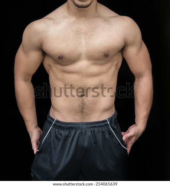 Thai Bodybuilder Isolate Stock Photo (Edit Now) 254065639