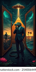 There Multiple Distorted Fun House Mirrors AI-generated image ...