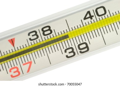 Thermometer Shows High Temperature Scale Figures Stock Photo 70055047 ...