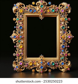 Thin Gold Frame Rectangular Decorated Decorative AI-generated image ...