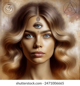 Realistic Woman Third Eye AI-generated image 2466217701 | Shutterstock