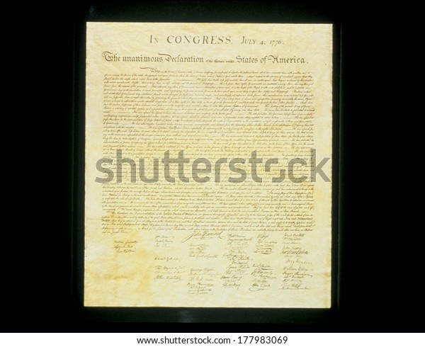 This Shows Original Declaration Independence Entirety Stock Photo ...
