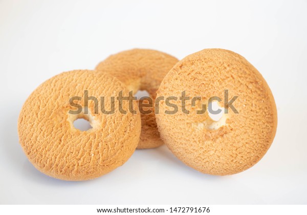 Three Coconut Ring Biscuits On Background Stock Photo 1472791676 ...