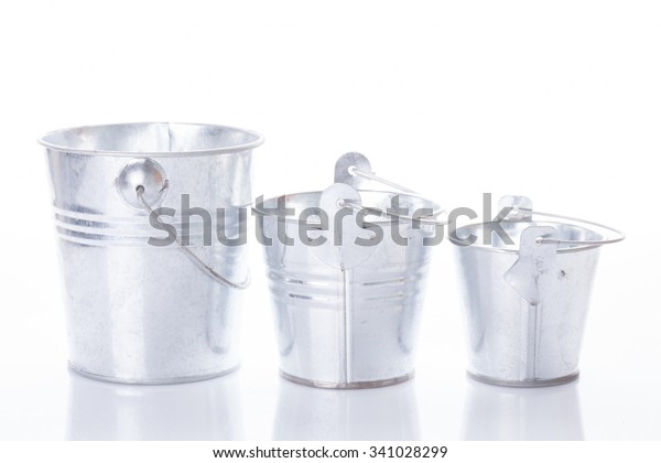 Three Different Size Empty Buckets On Stock Photo 341028299 | Shutterstock