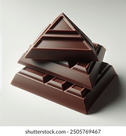 Photo-realistic Picture Piece Triangular Dark Chocolate AI-generated ...