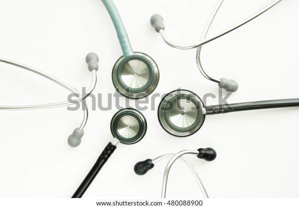 Three Different Stethoscopes Grouped Together Representing Stock Photo ...
