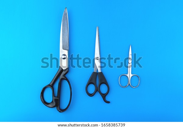 Three Different Types Scissors Different Sizes Stock Photo 1658385739 ...