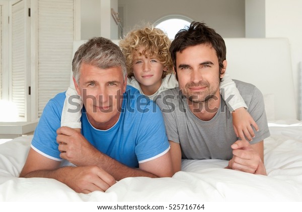 Three Generations Men On Bed Stock Photo 525716764 | Shutterstock