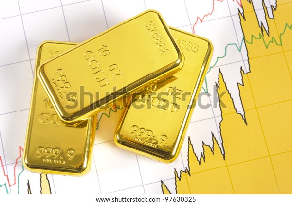 Three Gold Bars On Chart Stock Photo 97630325 | Shutterstock
