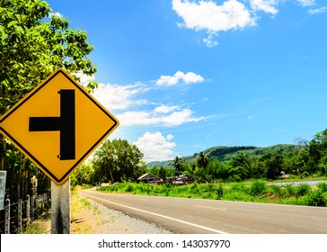 Three Intersection Traffic Sign Stock Photo (Edit Now) 143037970