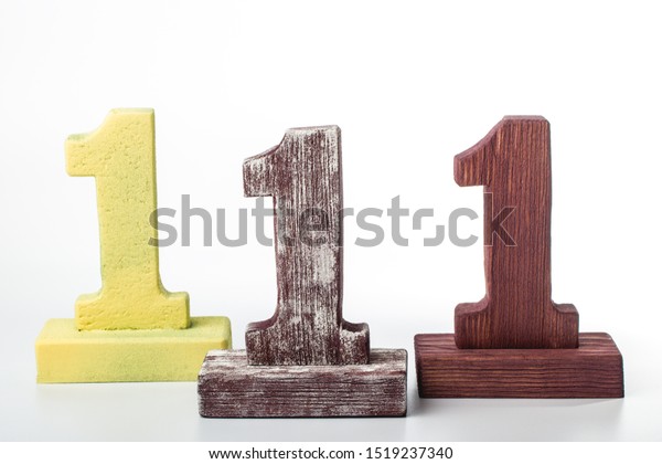 Three Multicolored Numbers One Side By Stock Photo 1519237340 ...