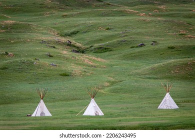 Three Native Tipi Field Stock Photo 2206243495 | Shutterstock